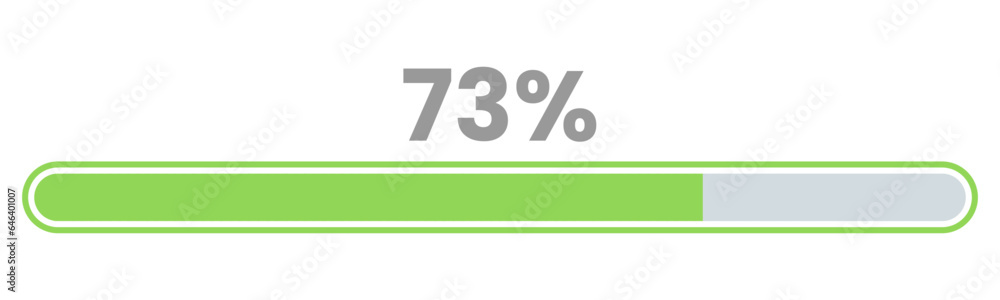 73% Loading. 73% progress bar Infographics vector, 73 Percentage ready ...