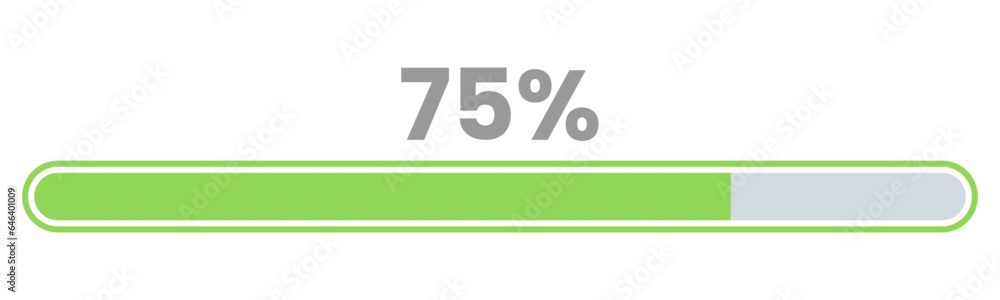 75% Loading. 75% progress bar Infographics vector, 75 Percentage ready ...