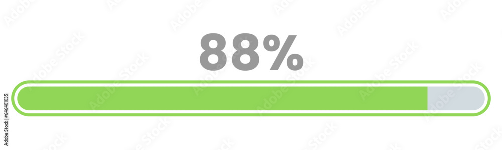 88% Loading. 88% progress bar Infographics vector, 88 Percentage ready ...