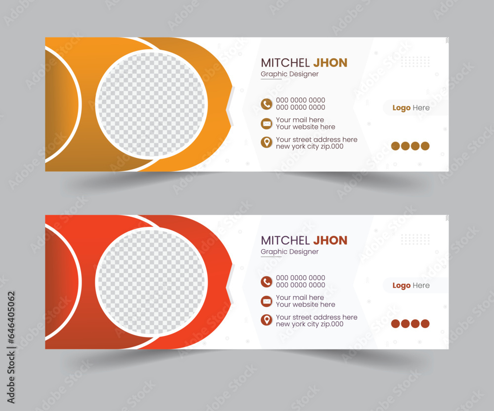 Corporat E-Mail Signature Design Template or Vector illustrator. Stock ...