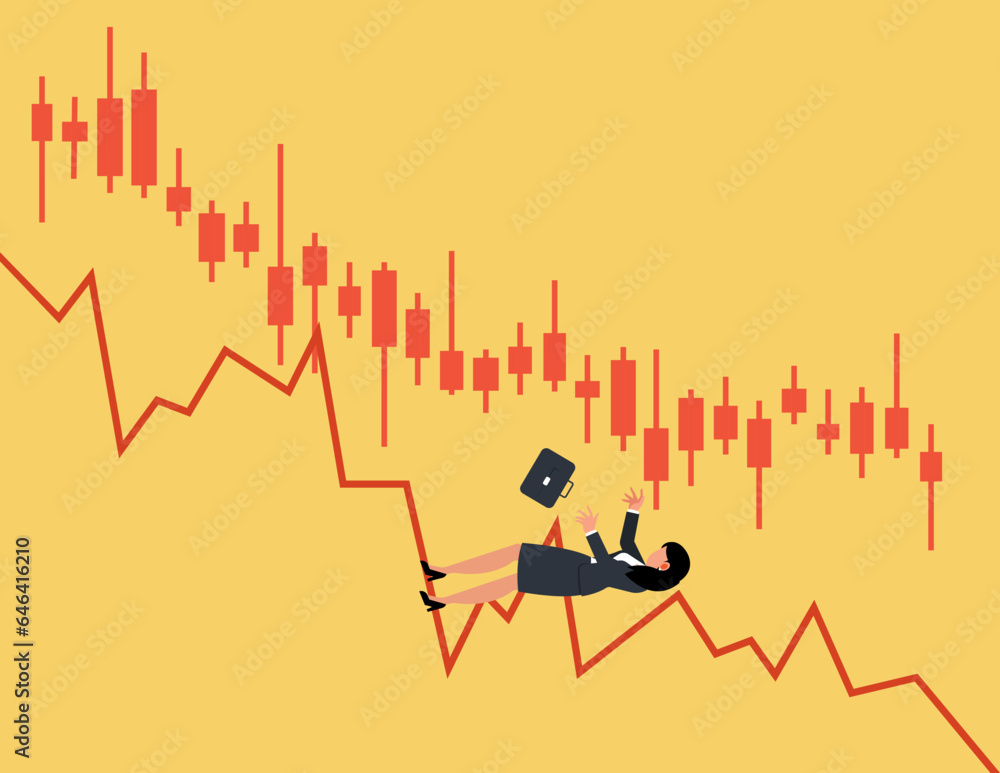 Financial Crisis, Stock market downfall concept. Bankrupt business ...