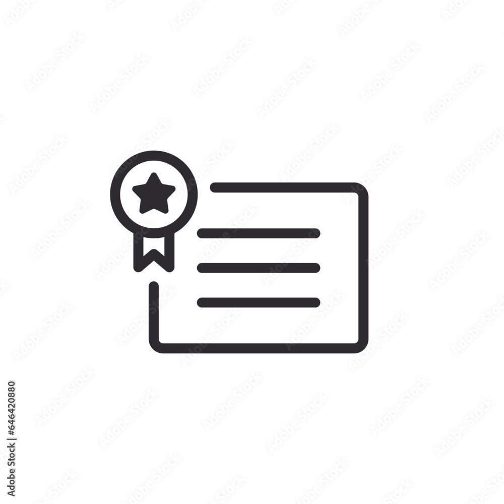 Сertificate icon. Vector certificate icon. License icon. Premium ...