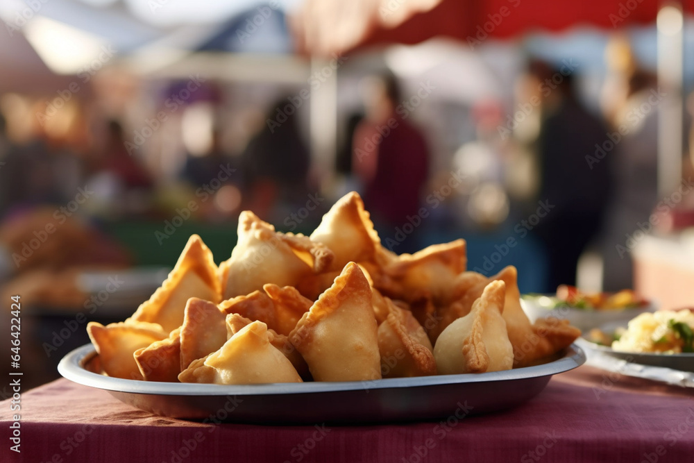 Indian snacks vegetable Samosas a spicy blend of vegetables wrapped in ...