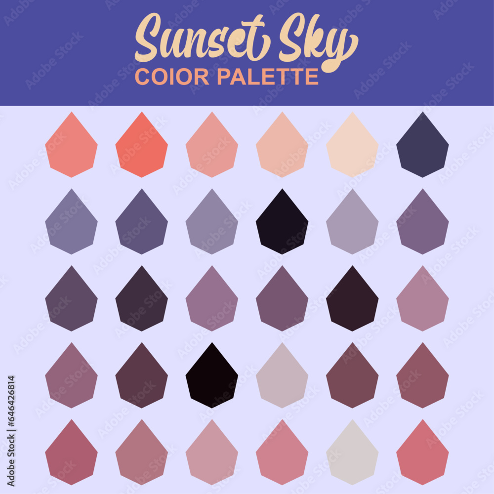 Sunset Sky Color Palette, sky Color, Sunrise color, Procreate Palette ... Sunset Sky Color Palette, sky Color, Sunrise color, Procreate Palette ...