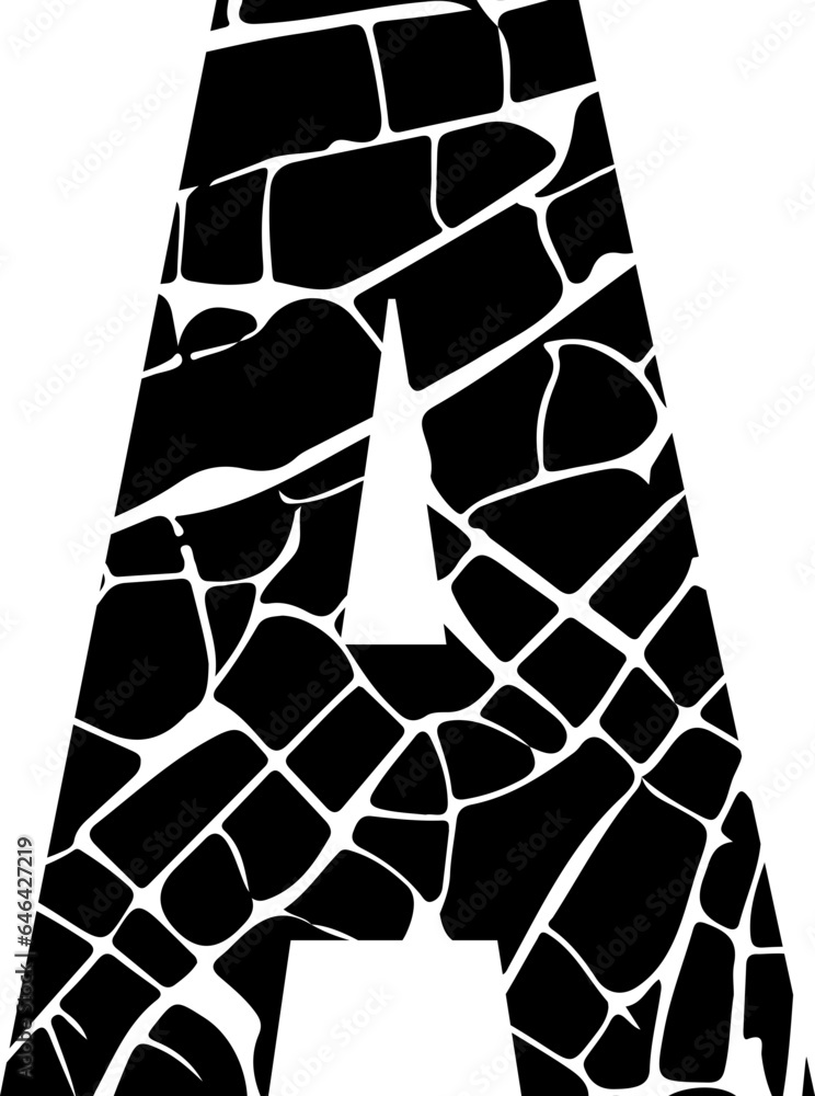 Letter A,uppercase letter with crack texture, distressed alphabet ...