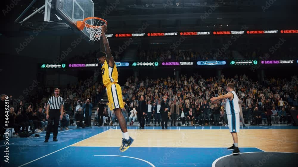 Cinematic College Basketball Tournament: Two Young Successful Diverse ...