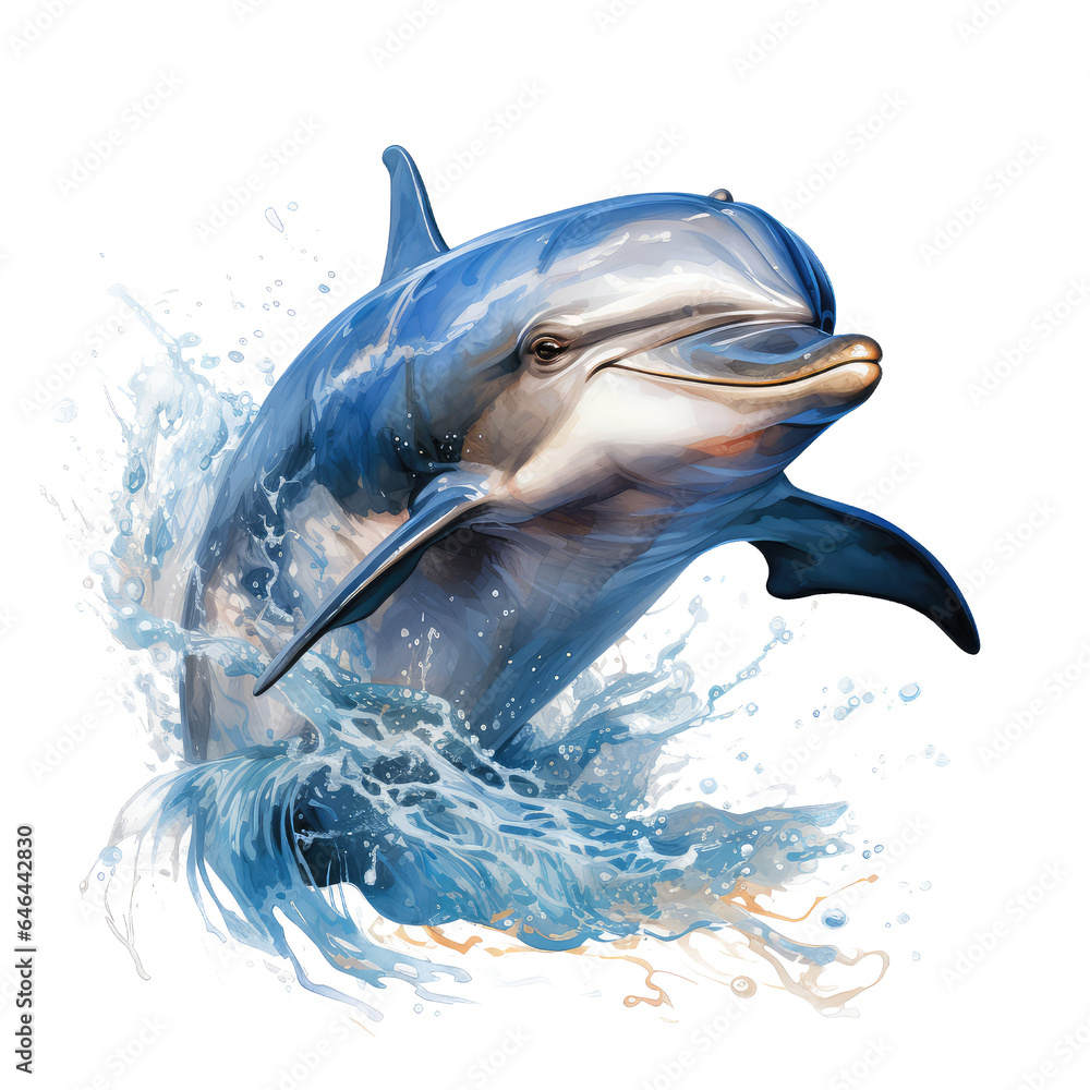 dolphin looks surprised with big eyes isolated on transparent ...