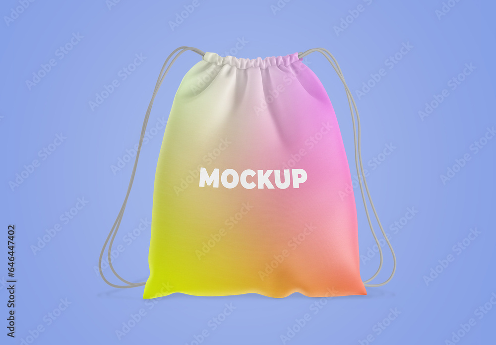 Drawstring Bag Mockup Stock Template | Adobe Stock