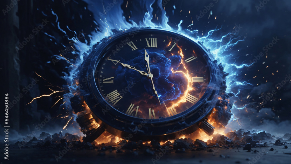 Alarm Clock on fire, depicting the passing of time Time is money; the ...