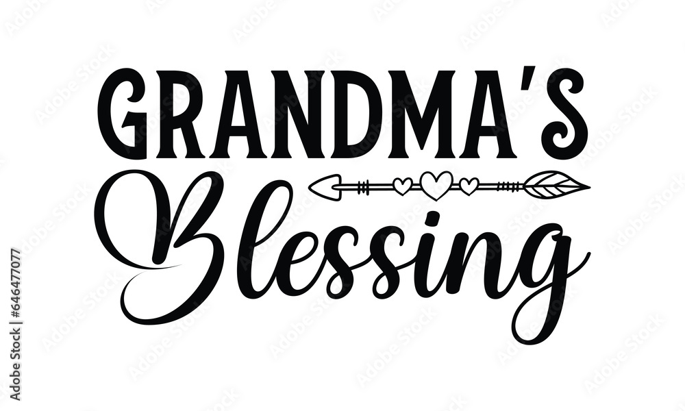 Grandma's Blessing - Grandma SVG Design, Handmade calligraphy vector ...