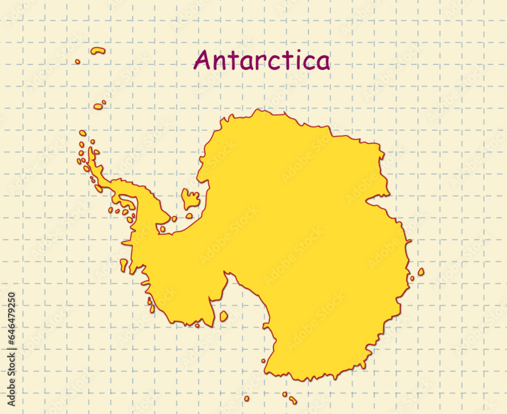blank map of Antarctica printable yellow color map of Antarctica Stock ...