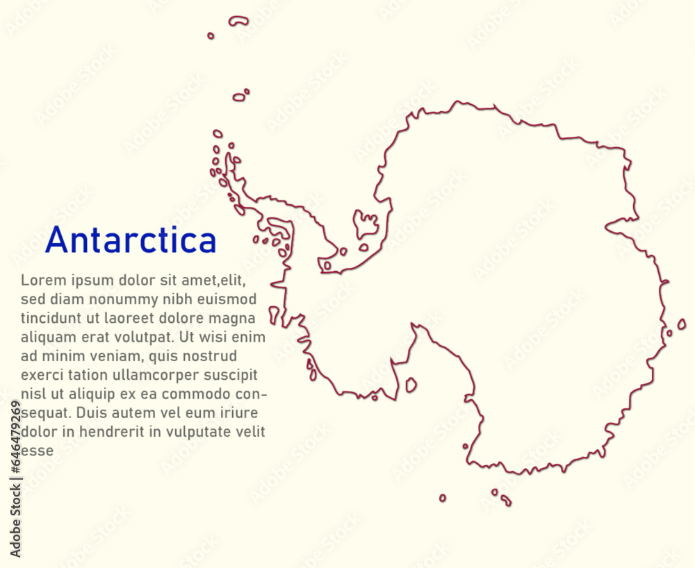 blank map of Antarctica printable outline map of Antarctica Stock Vector | Adobe Stock
