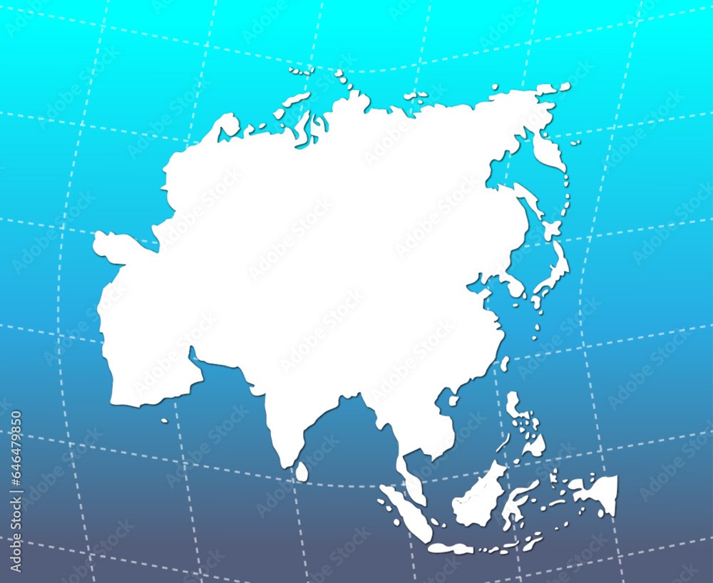 map of Asia printable with gradation background Stock Vector | Adobe Stock