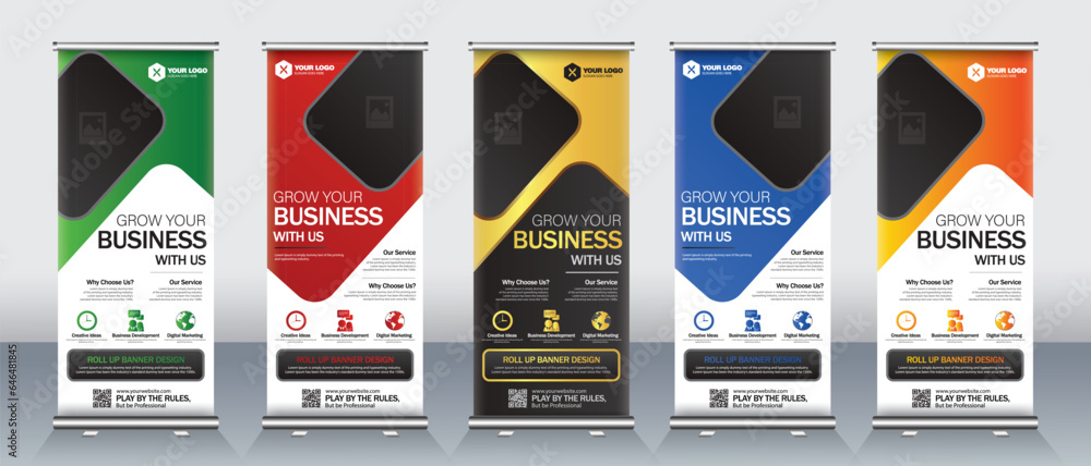 Corporate business conference roll up banner designs for x stand with ...