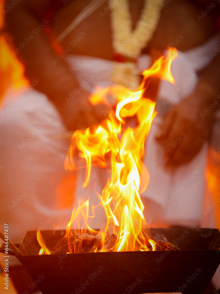 Havan Kund, a ritual of sacrifice made to the fire god Agni in Hinduism ...