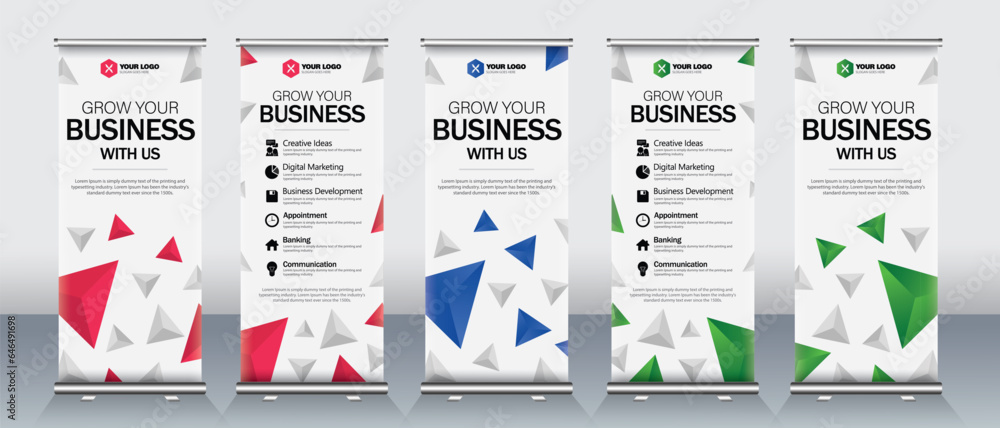 Corporate business conference roll up banner designs for x stand with ...