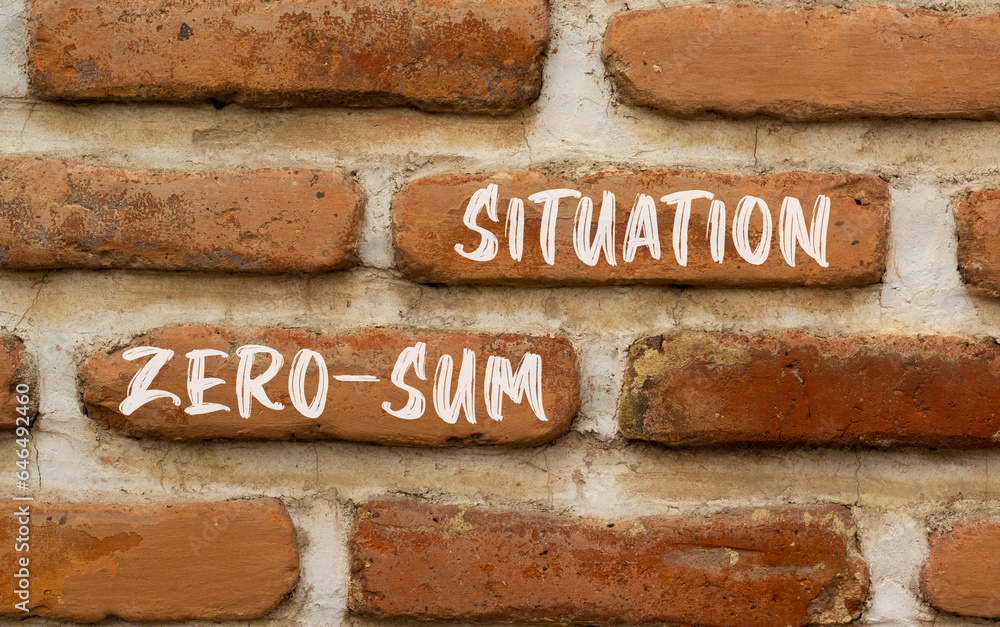 Zero-sum situation symbol. Concept words Zero-sum situation on ...