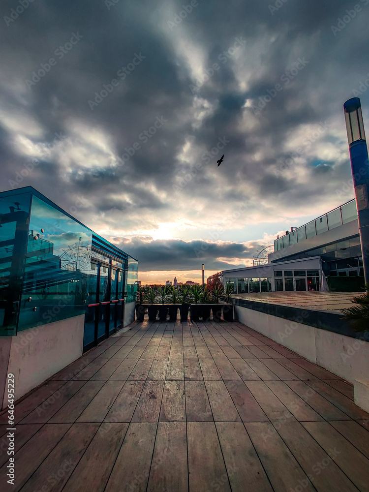 cityscape photo of the centre town of setif ,algeria beside the park ...