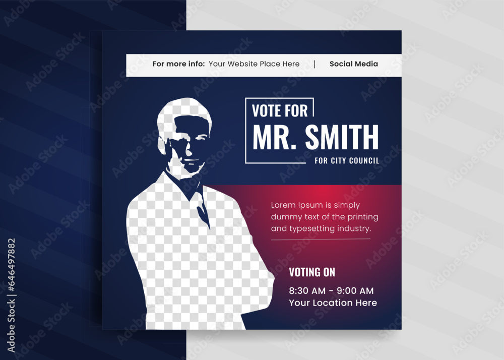 Political poster design for event campaign poster template square ...