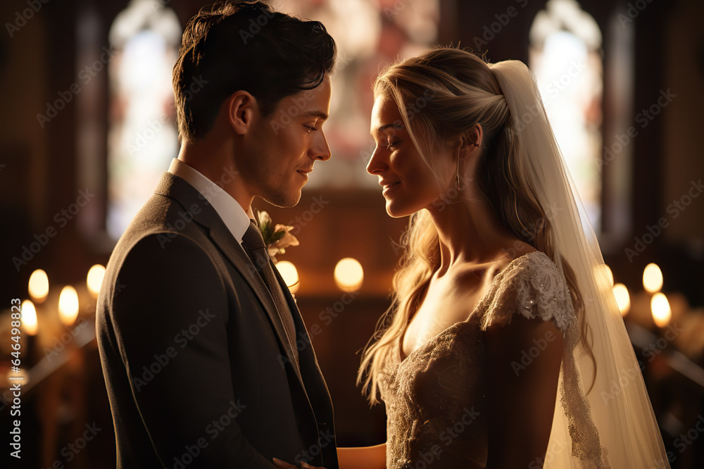 Intimate Wedding Moment as Husband and Wife Exchange Vows of ...