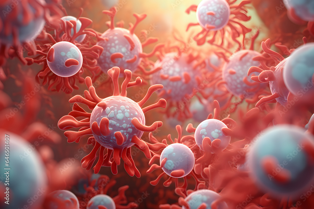 Mycoplasma bacteria without cell walls, 3d render Stock Illustration | Adobe Stock