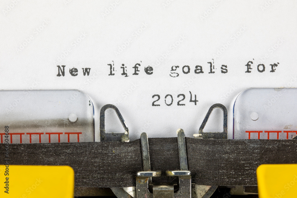 New life goals for 2024 written on an old typewriter Stock Photo ...