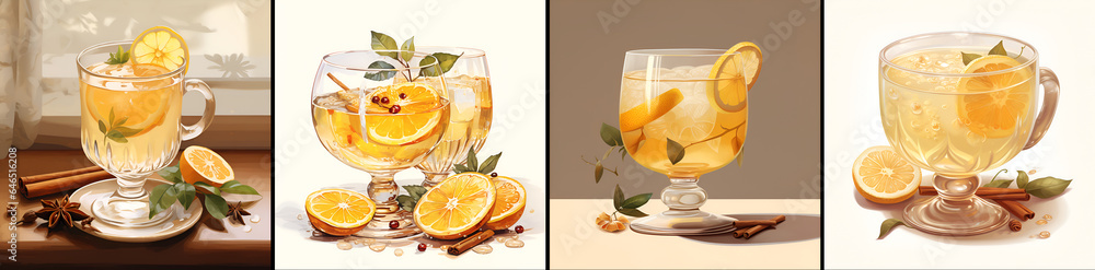 Poster Set of grog and punch drink illustrations – Wall Art | UkPosters