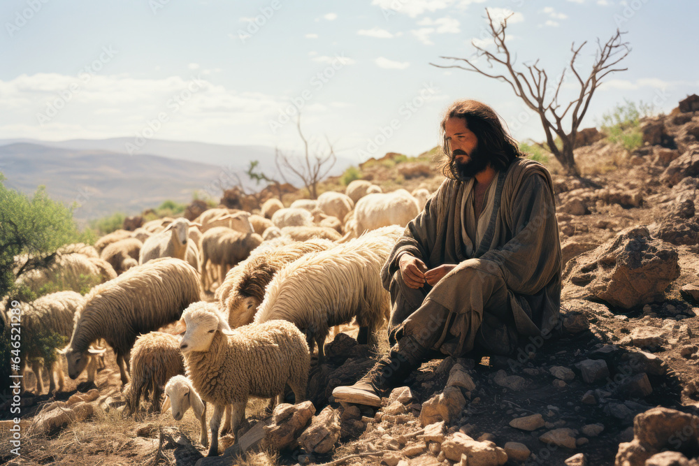 Jesus Christ our Savior The Lamb of God herding and taking care of His ...