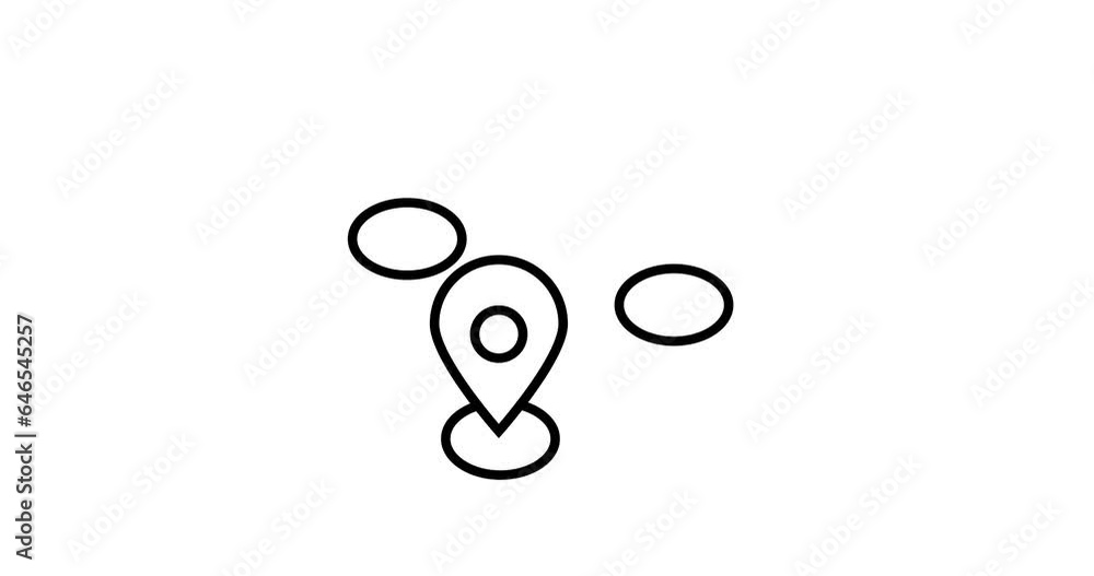 Round Geo Map Direction Location Pin moving from point to point ...