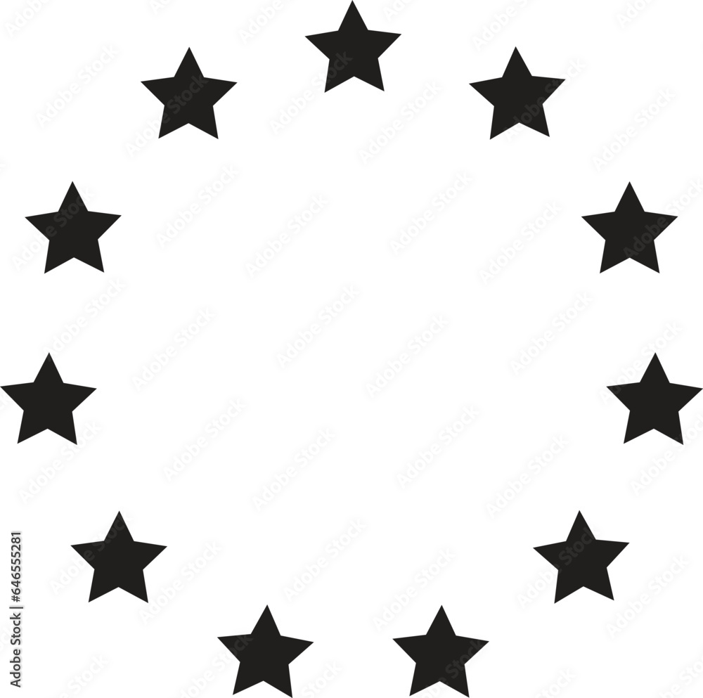 star circle round frame icon in flat and line. isolated on transparent ...