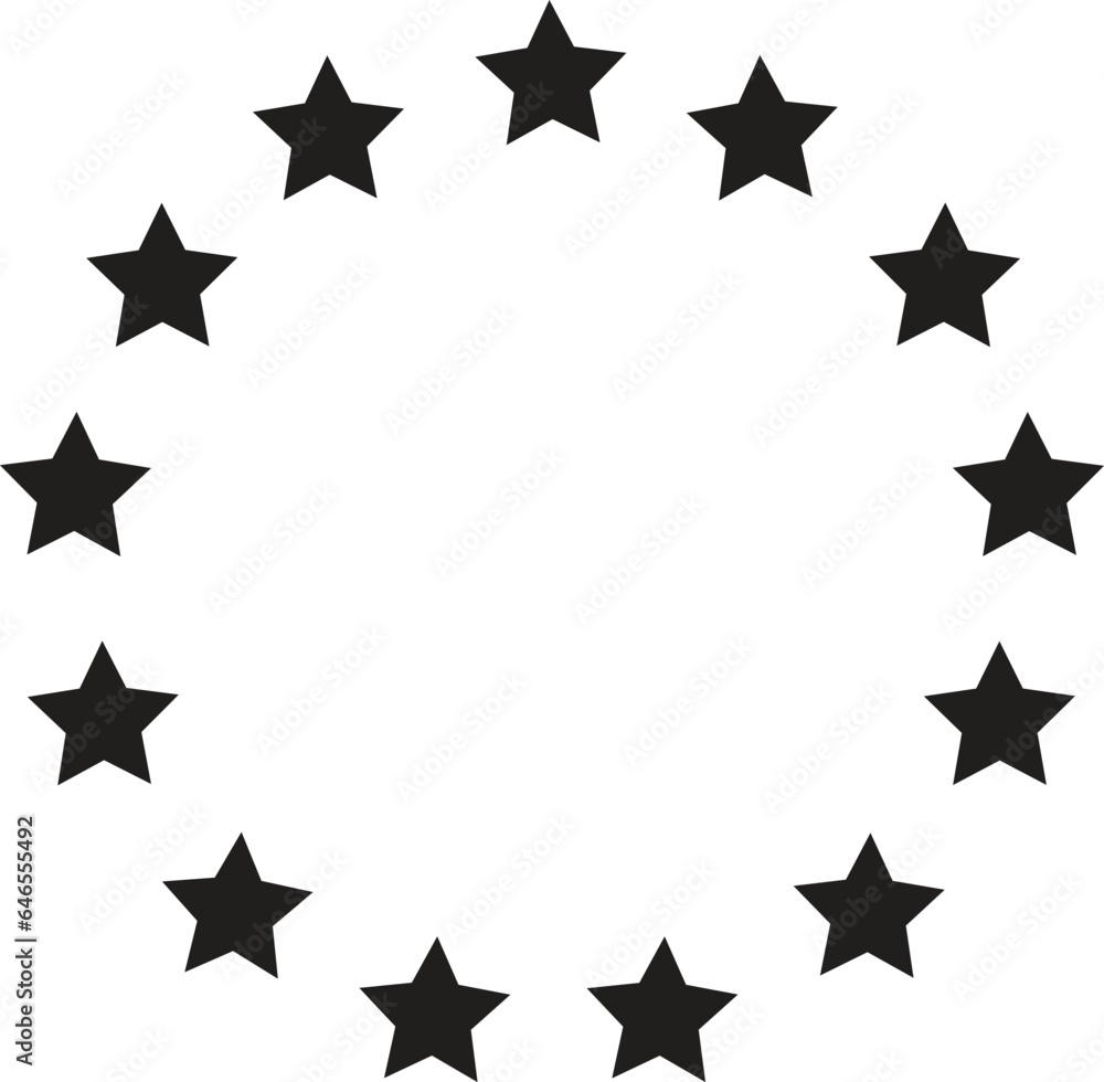 star circle round frame icon in flat and line. isolated on transparent ...