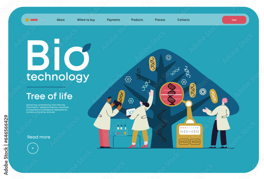 Bio Technology, Tree of life - modern flat vector concept illustration ...
