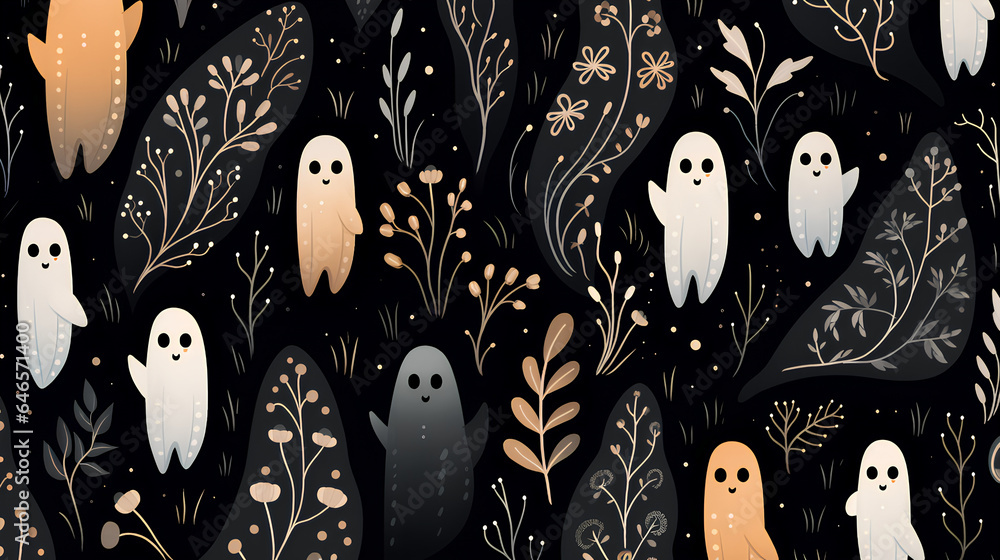 Illustrated ghost backgrounds. Backgrounds for Halloween. Illustrated ...