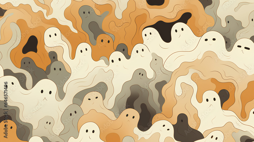 Illustrated ghost backgrounds. Backgrounds for Halloween. Illustrated ...