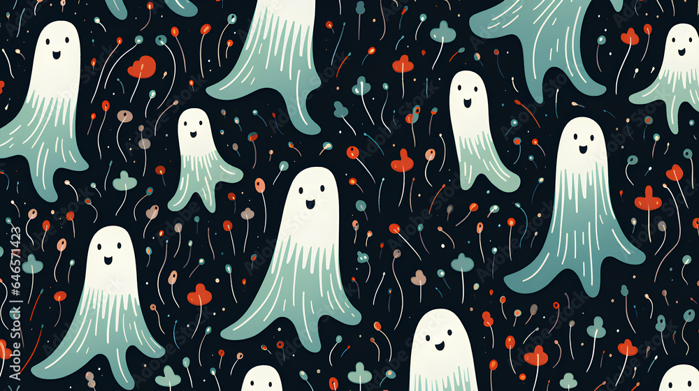 Illustrated ghost backgrounds. Backgrounds for Halloween. Illustrated ...