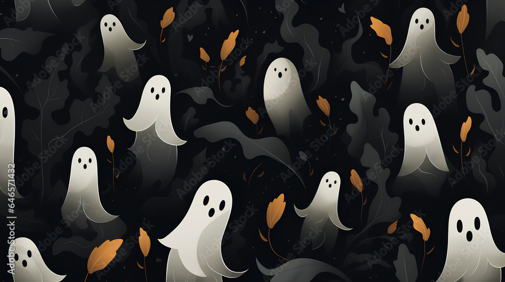 Illustrated ghost backgrounds. Backgrounds for Halloween. Illustrated ...