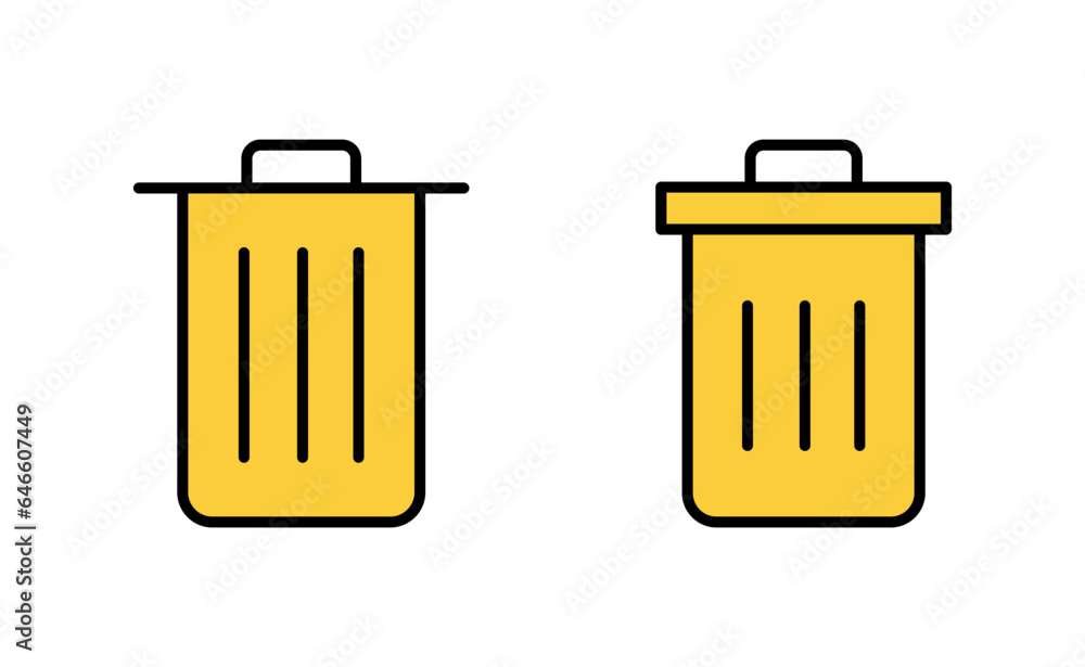 Trash icon set for web and mobile app. trash can icon. delete sign and ...