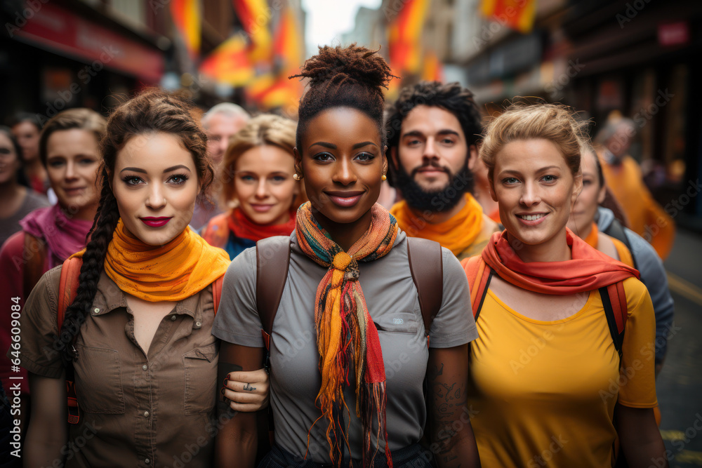 Gender Equality. People participating in a march for gender equality ...