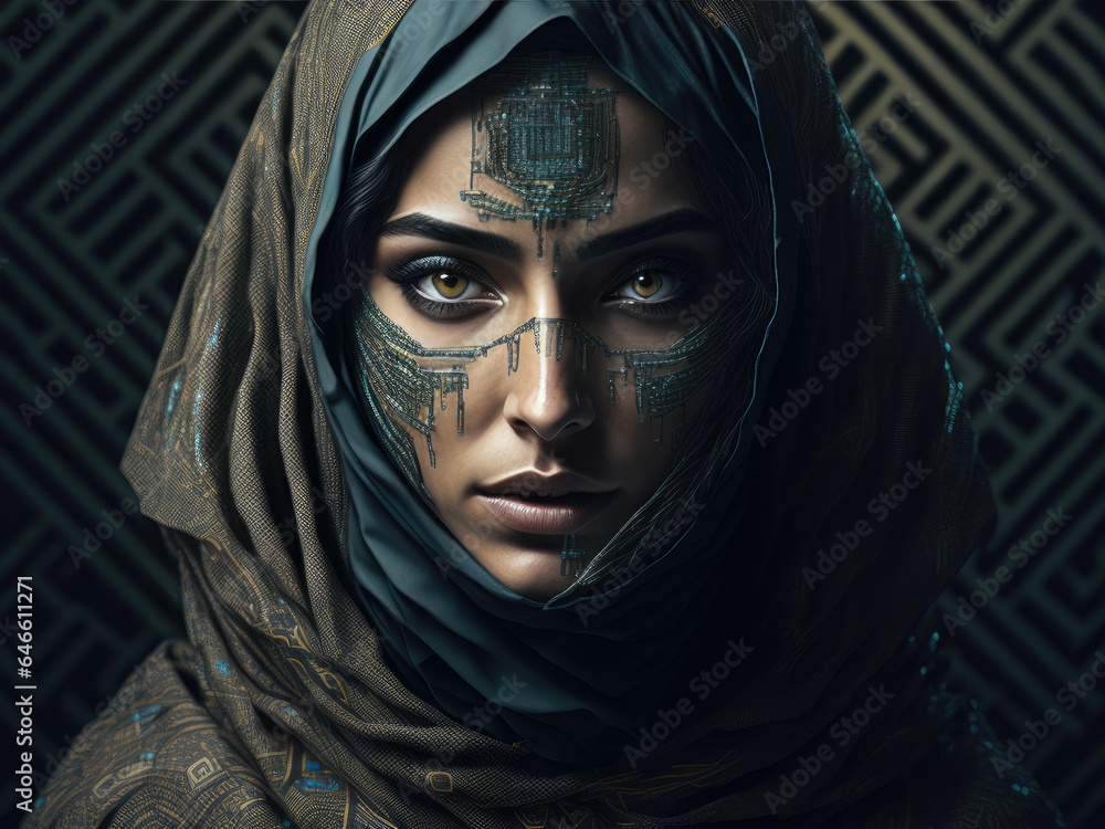 Cute Arab woman wearing a traditional costume of a Persian, Arabian ...