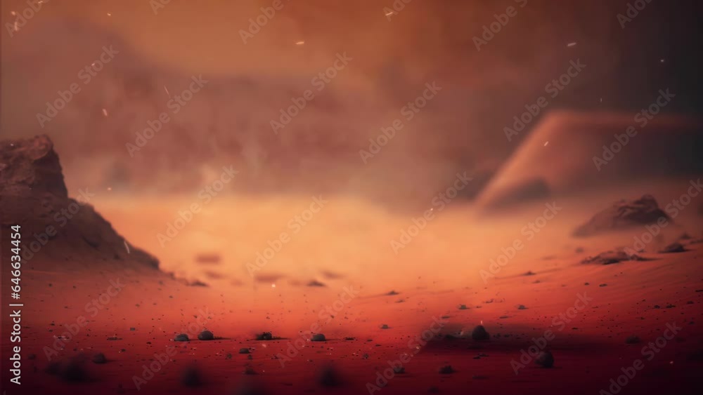 Dust Storm on Mars. Martian Dust Storm on the Surface of the Red Planet ...