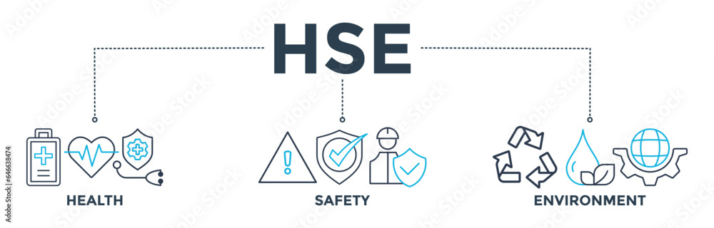 HSE banner web icon vector illustration for Health Safety Environment ...