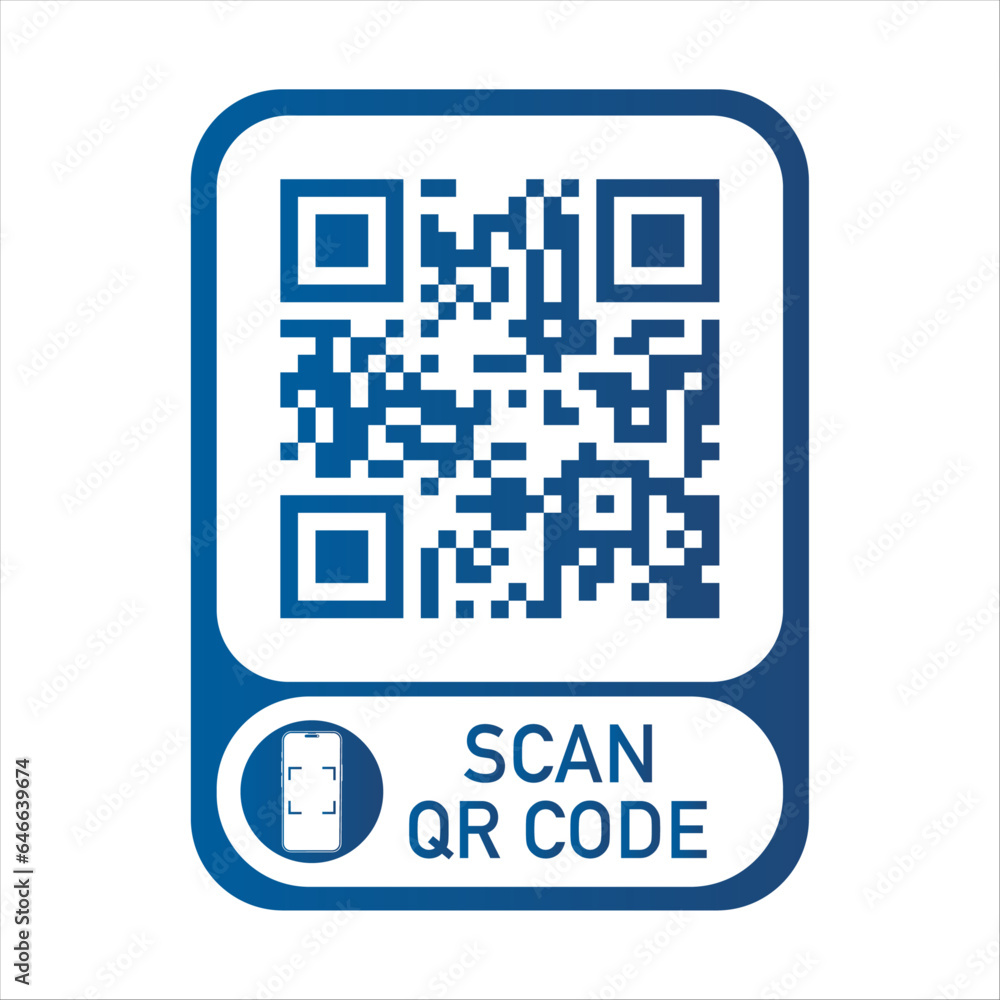 QR code scan icon for mobile apps and payments. QR code scan for smartphone. Qr code Template ...