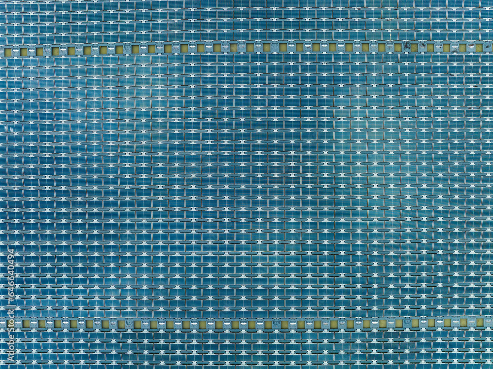 Solar panels floating in a lake seen from a drone perspective,View of ...