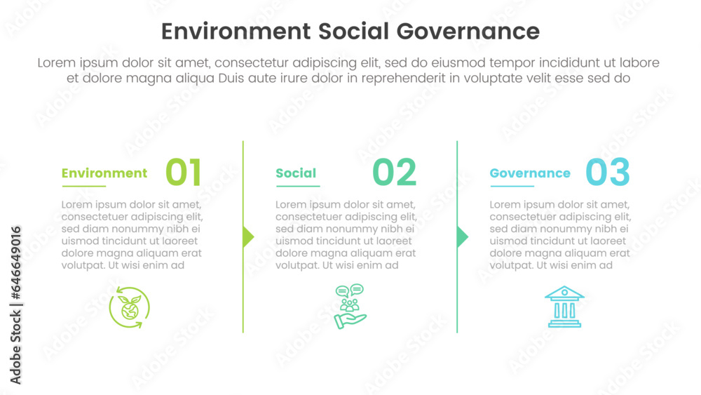 Poster esg environmental social and governance infographic 3 point ...