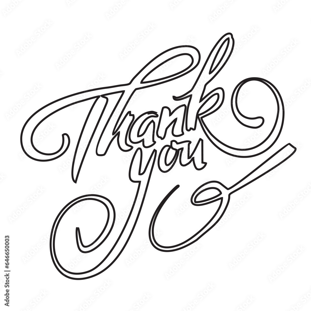 thank you art line and vector Stock Vector | Adobe Stock