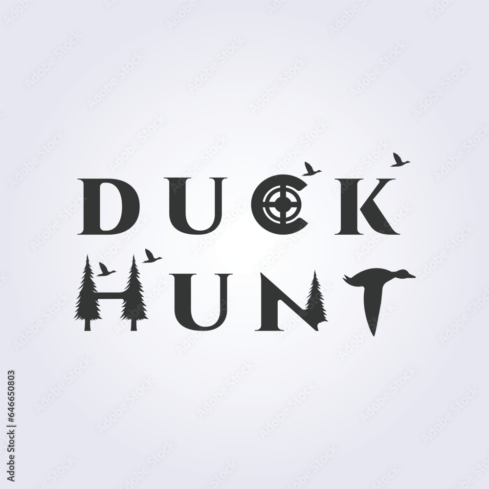 duck hunt logo vector illustration symbol icon sign template background ...