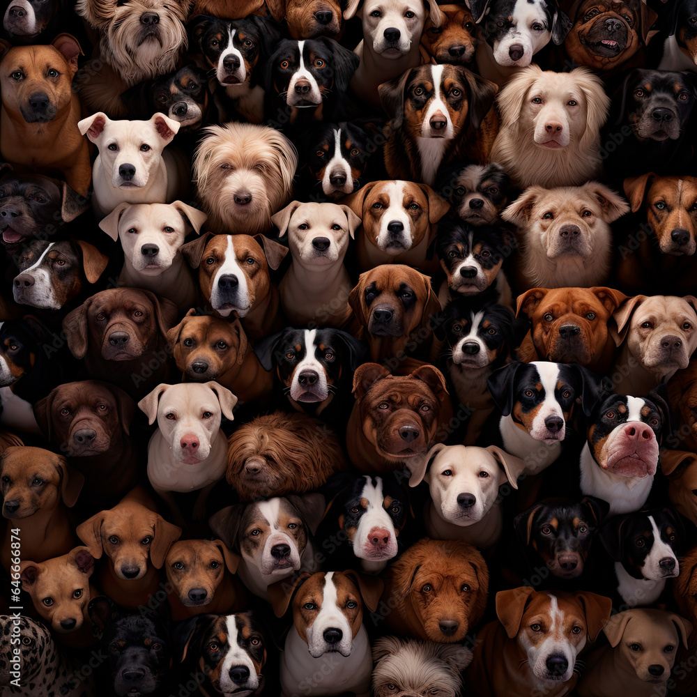 Canine Kaleidoscope: Overhead Dog Pattern. An enchanting overhead view ...