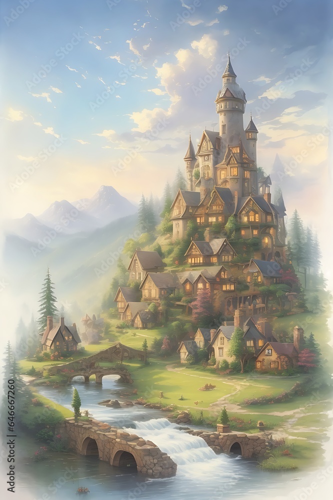 A large castle with a huge, intricately shaped green roof standing on ...