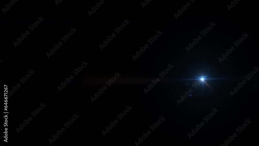 Abstract beautiful flickering golw blue optical lens flares shin ...