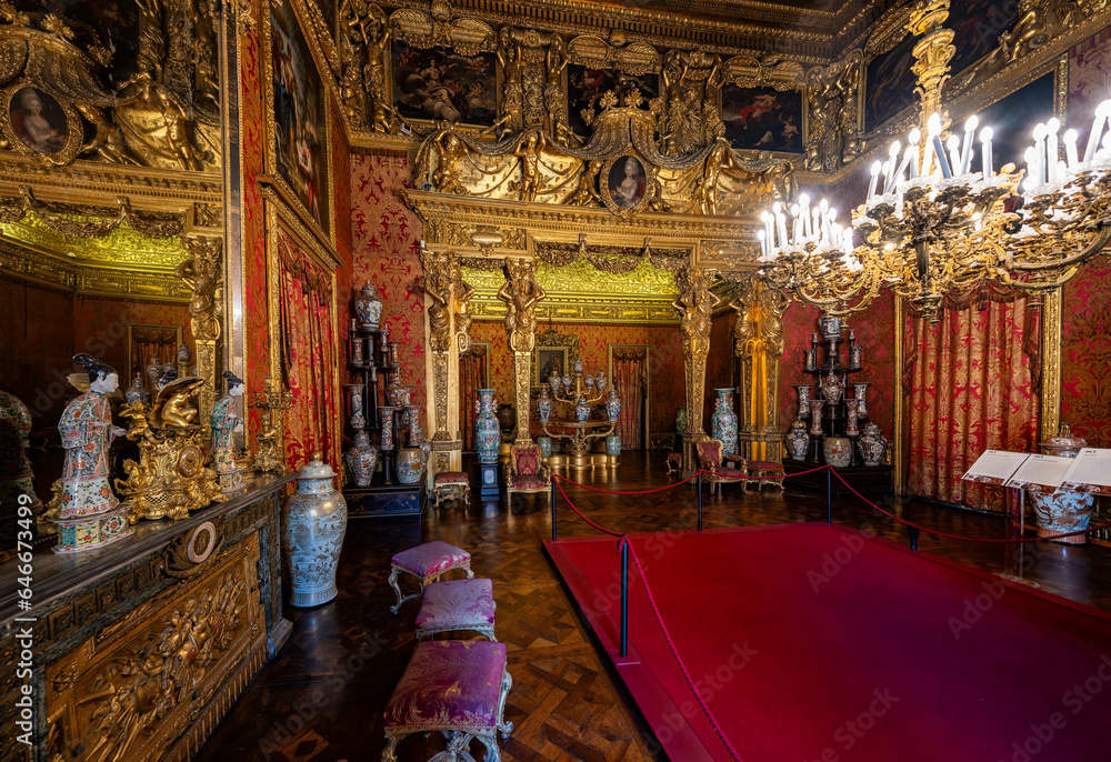 Turin, Italy - September 9, 2023: Interior of Palazzo Reale (Royal ...